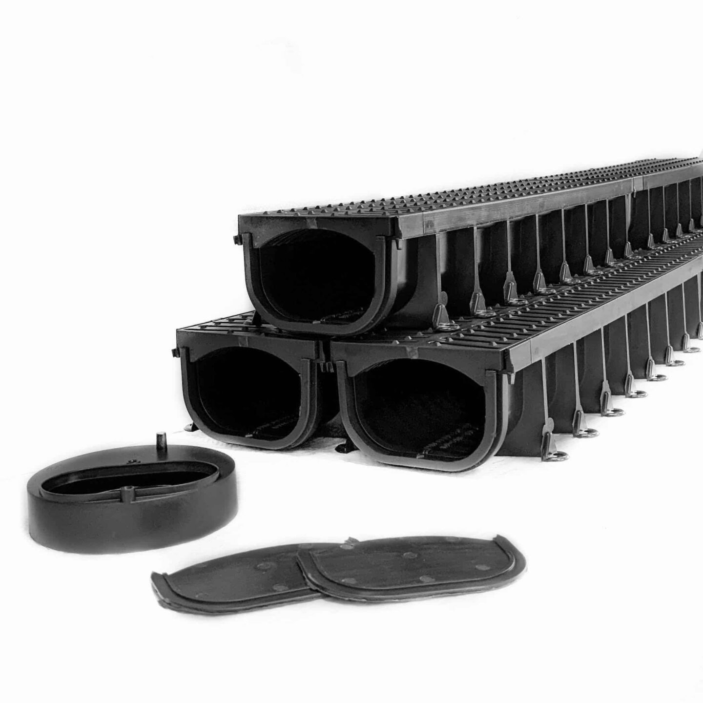 Heavy Duty A15 ACRO Drain Channel PVC - Garage Pack (3 x 1m Lengths, 2 ...